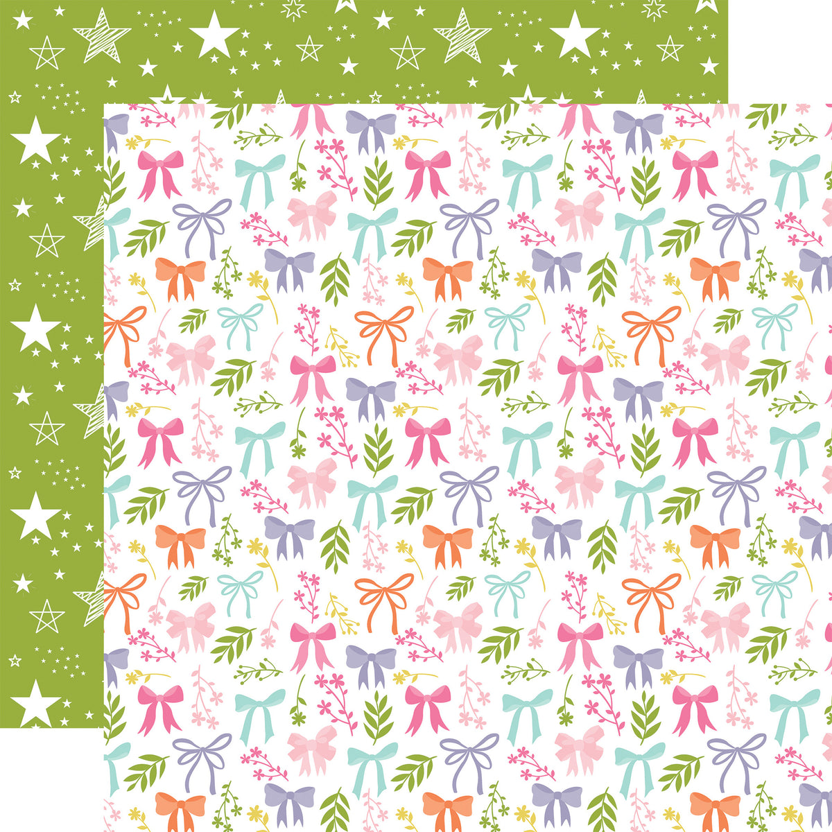 About a Girl Bows and Stems Scrapbook Paper – CT Scrapbooks