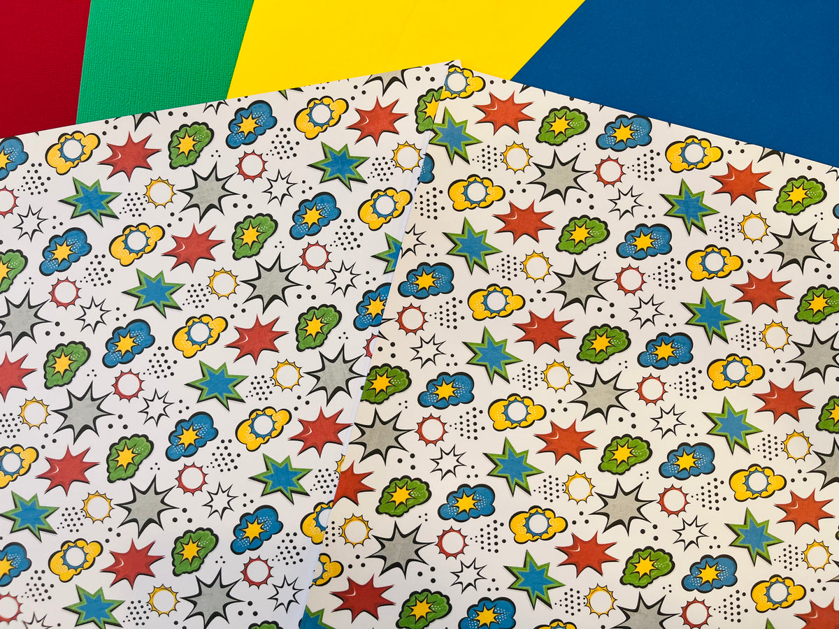 Printed Paper Custom Pack Comic Super Hero – CT Scrapbooks