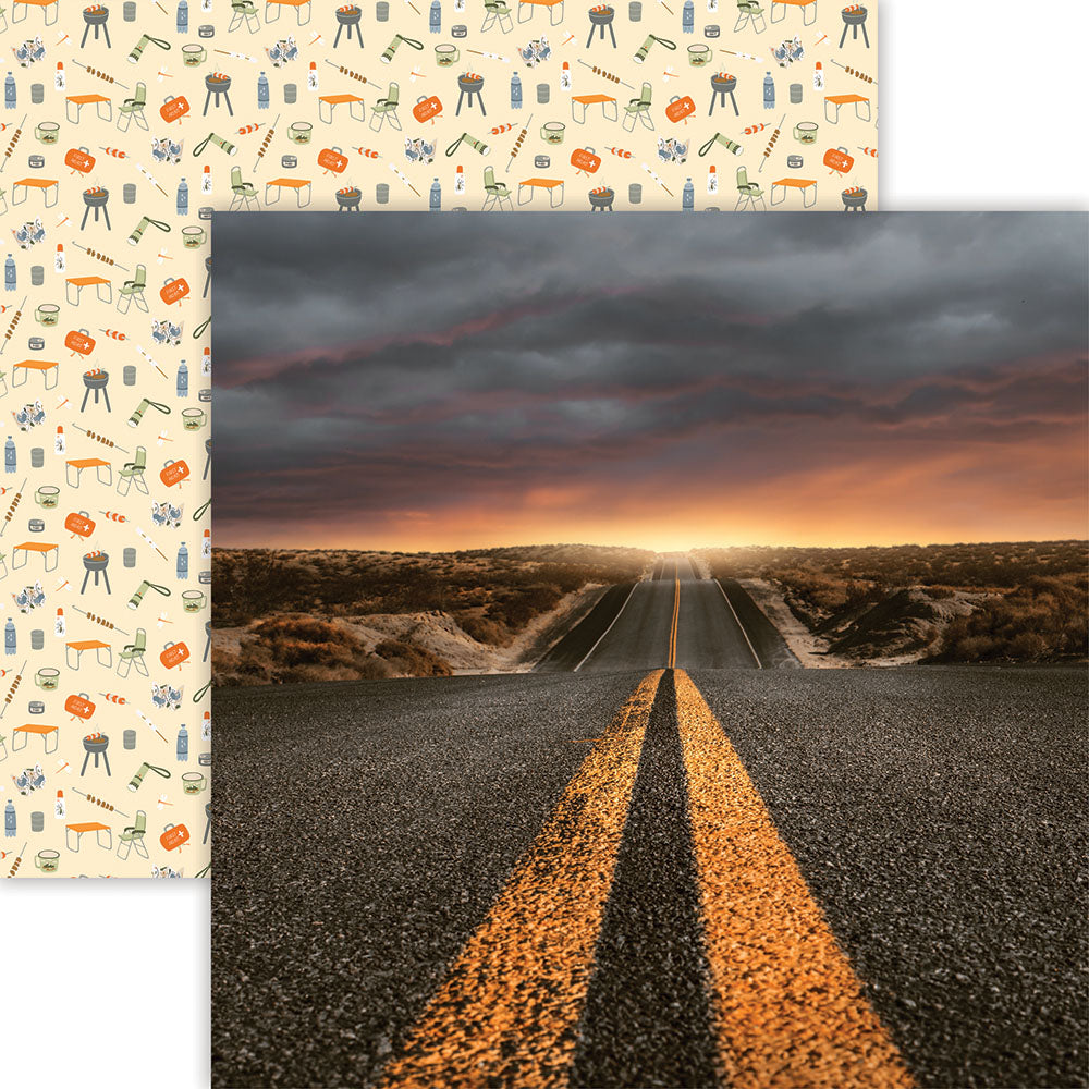 RV Camping Road Life Hit the Road Scrapbook Paper – CT Scrapbooks